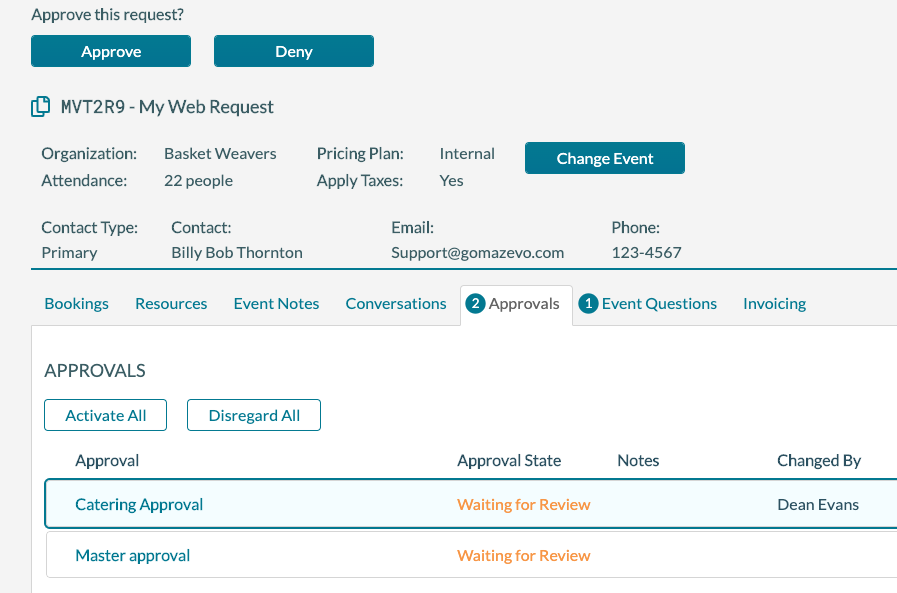 Managing Approvals for Event Planners