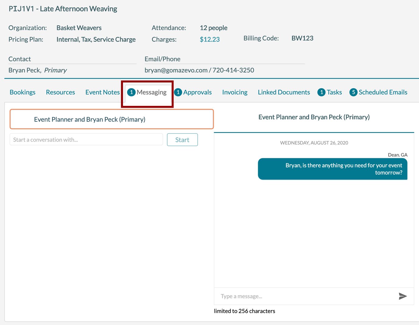 How to View Messages for an Event