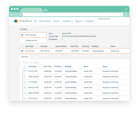 Product Features | Mazévo | Room & Facility Scheduling